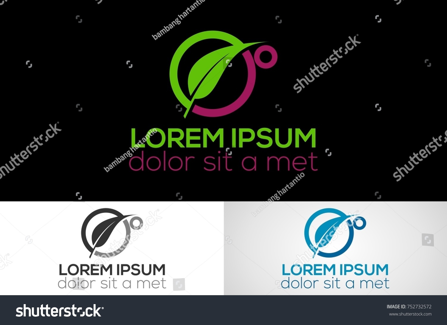 Round Leaf Colored Logo Design Stock Vector (Royalty Free) 752732572 ...