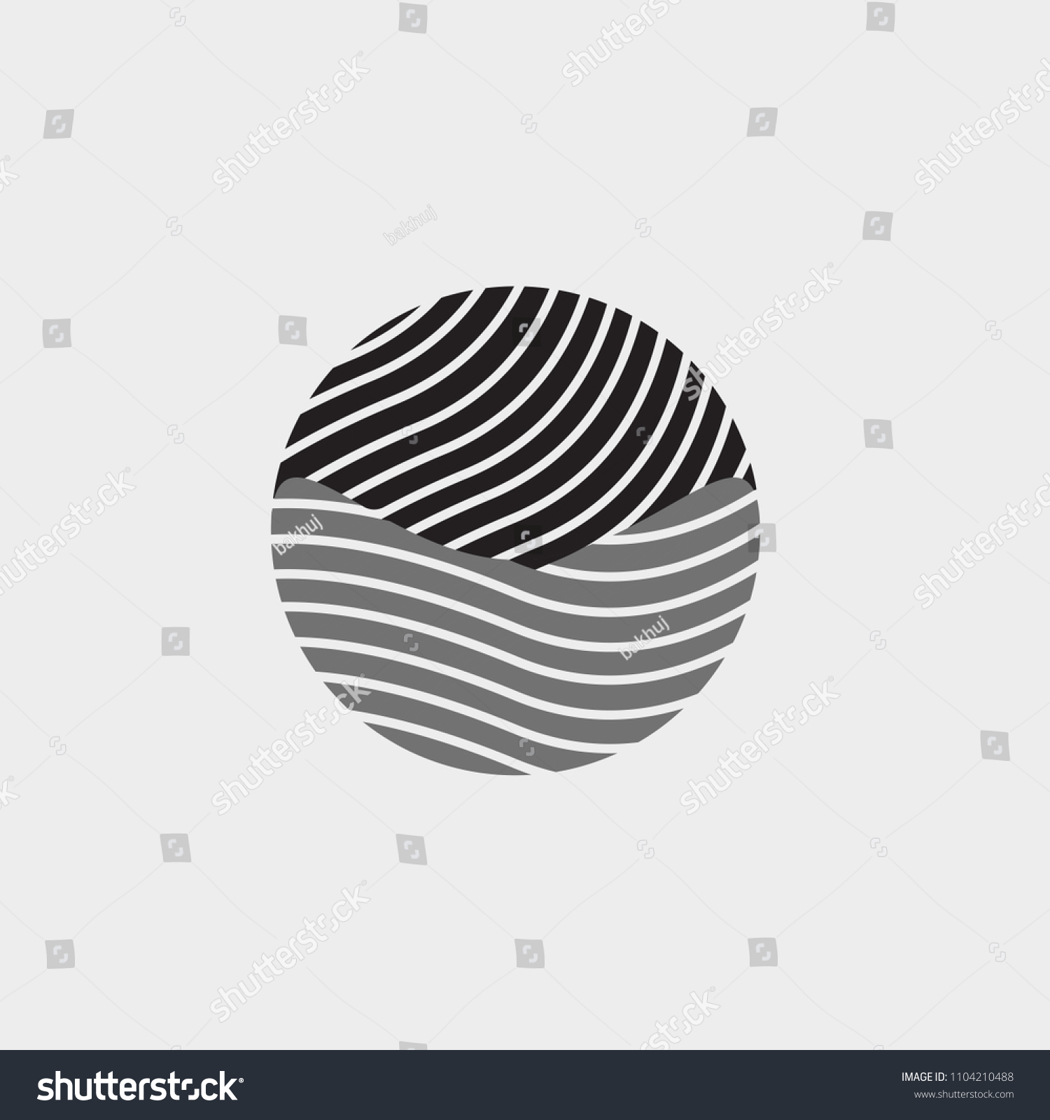 Round Line Logo Vector Design Template Stock Vector (Royalty Free ...