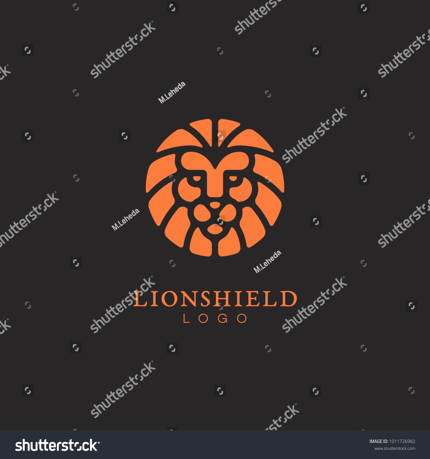 Round Lion Head Logo Template Design Stock Vector (Royalty Free ...