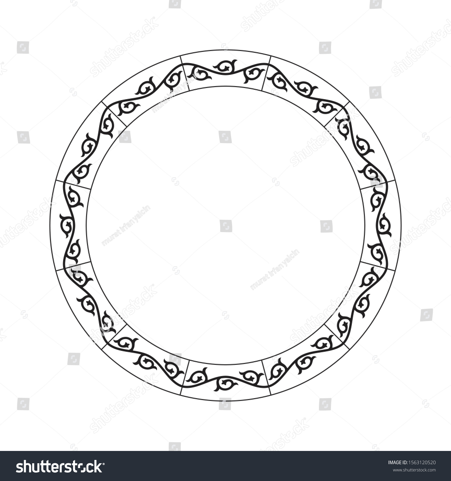 Round Motif Border Design Vector Stock Vector (Royalty Free) 1563120520