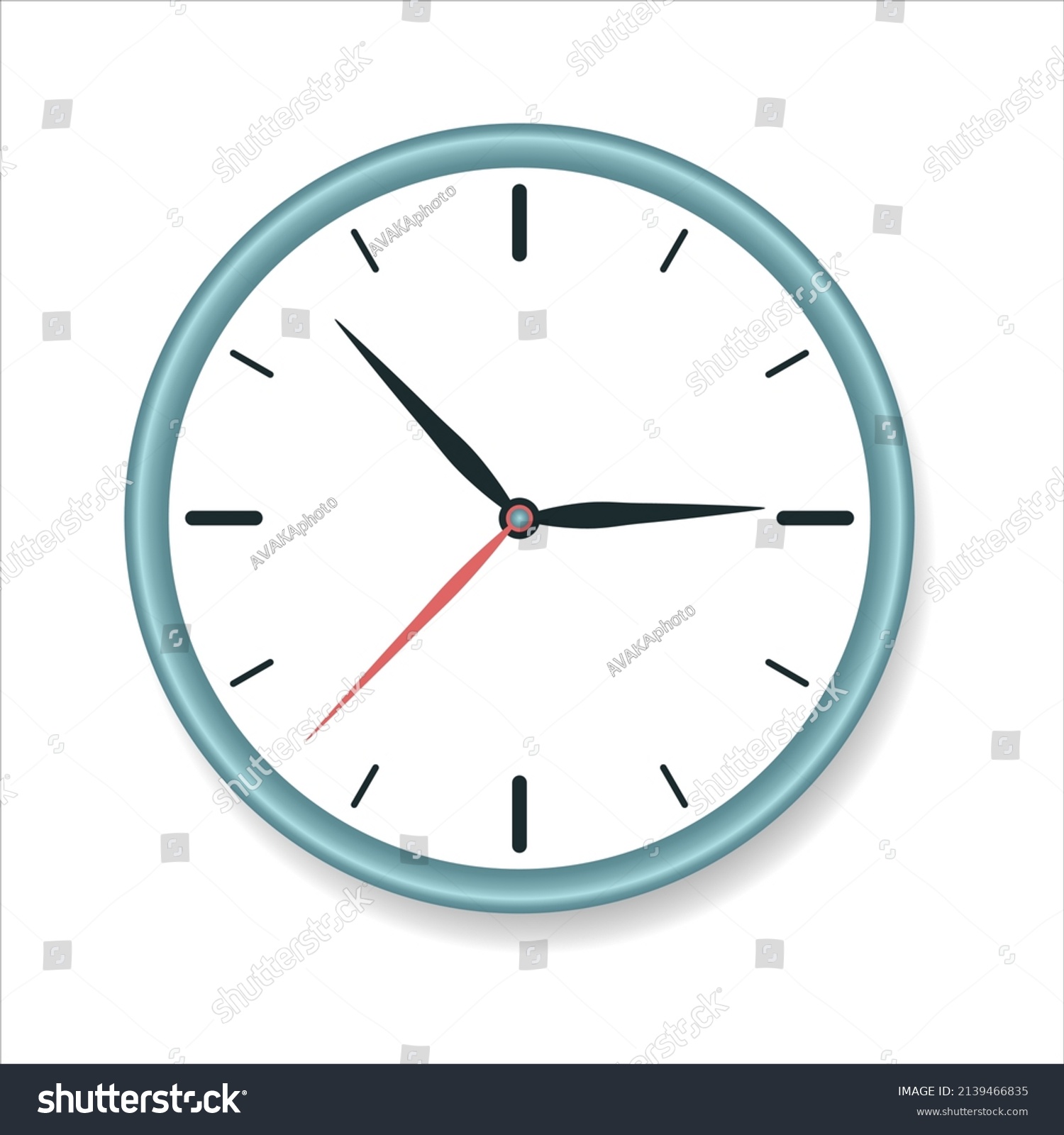 Round Office Clock Indicating Time Vector Stock Vector (Royalty Free ...