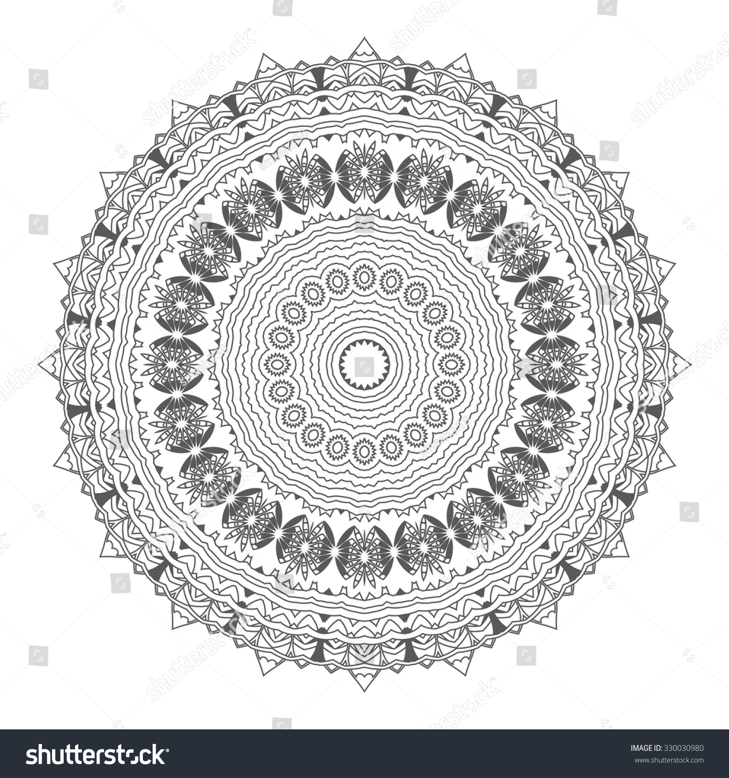 Round Ornament Vector Illustration Stock Vector (Royalty Free) 330030980
