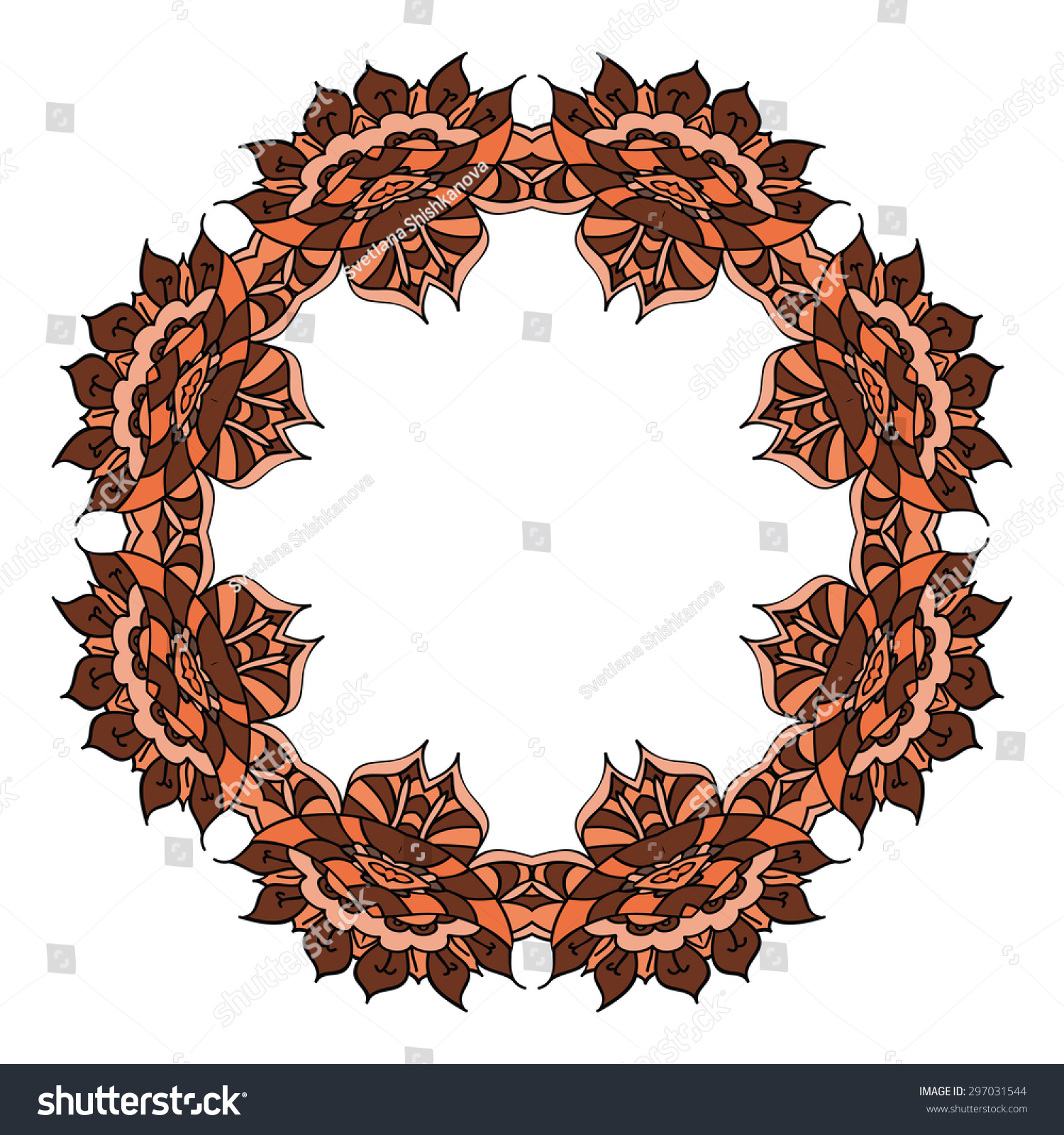Round Ornamental Vector Element Stock Vector (Royalty Free) 297031544