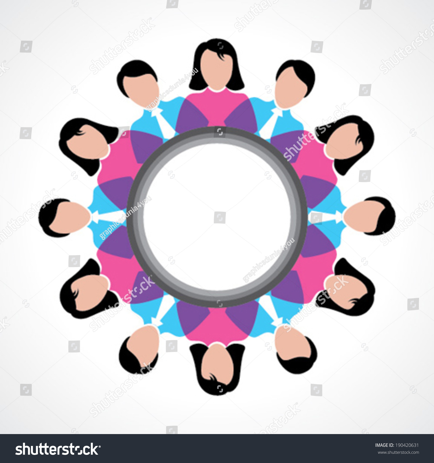 Round People Global Discussion Concept Vector Stock Vector (Royalty ...