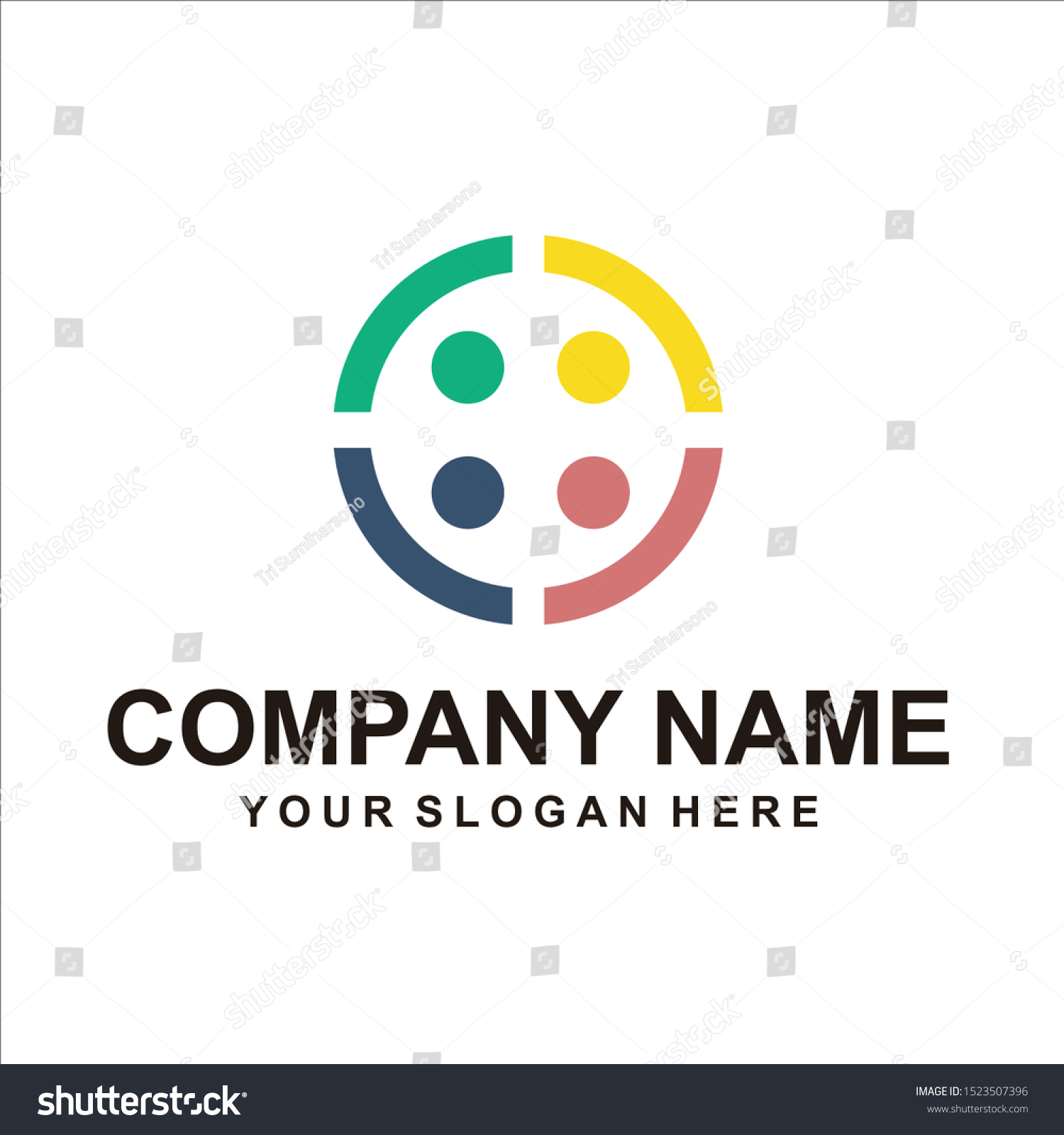 Round People Logo Vector Design Stock Vector (Royalty Free) 1523507396
