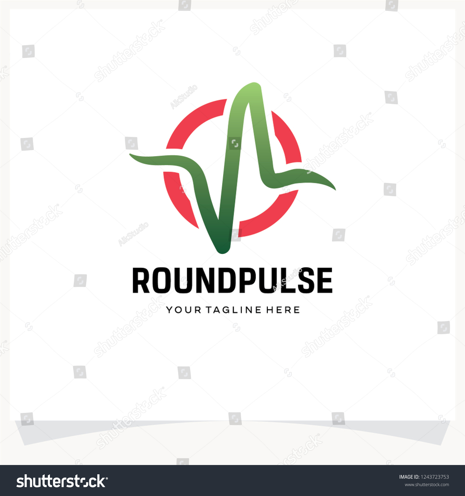 Round Pulse Logo Design Template Stock Vector (Royalty Free) 1243723753 ...