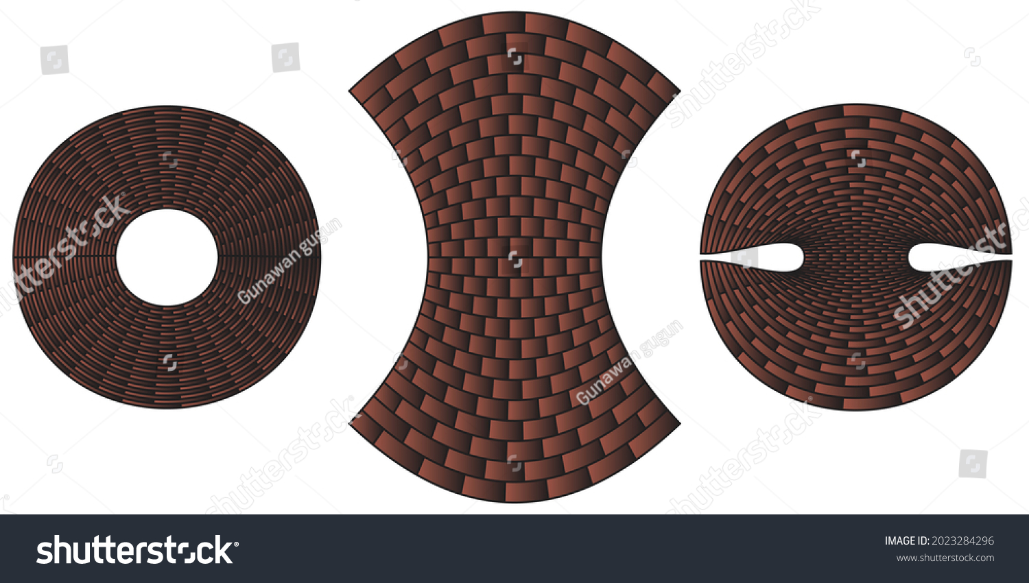 Round Red Brick Wall Vector Illustration Stock Vector (Royalty Free ...