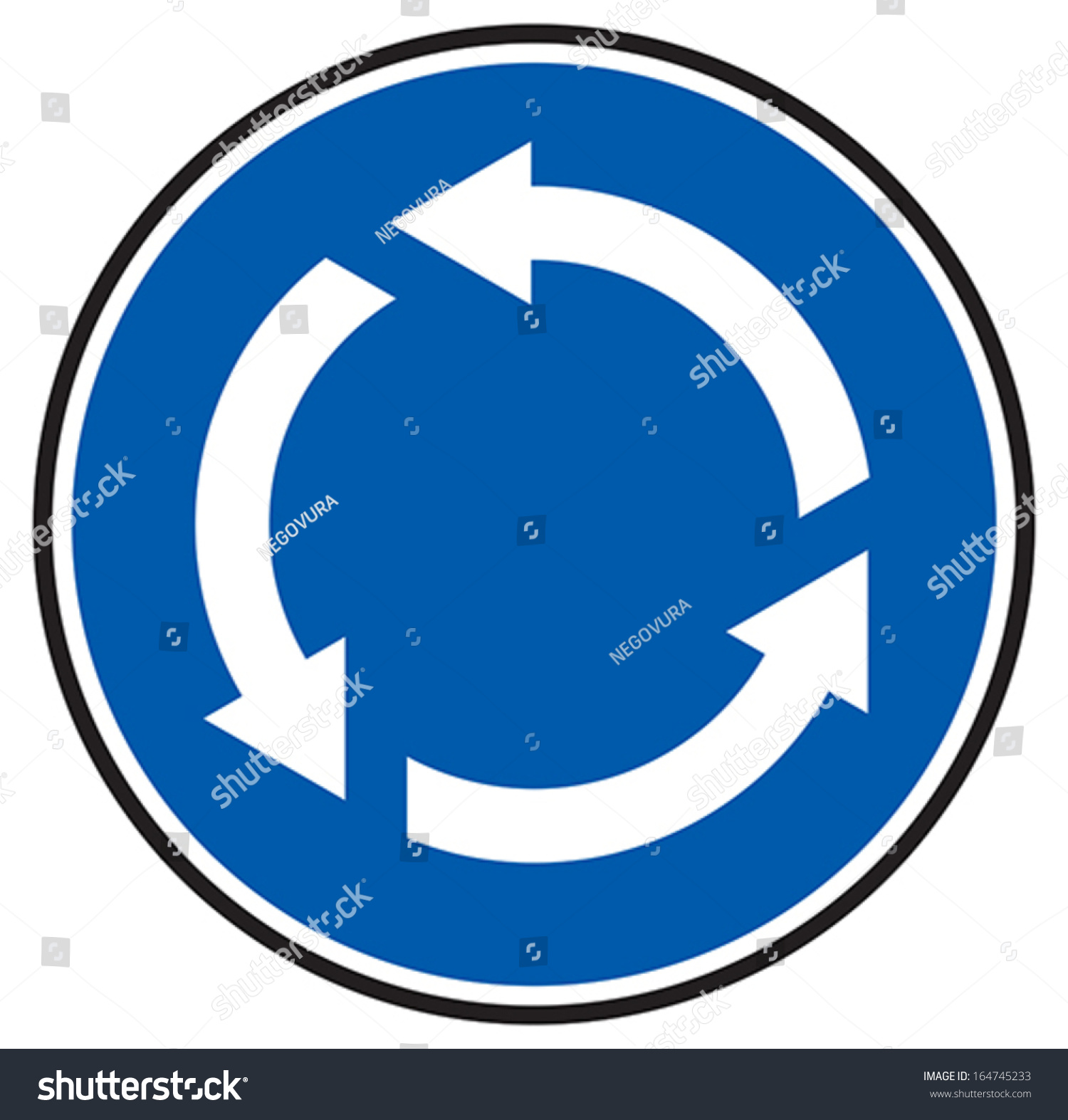 Round Road Sign Stock Vector (Royalty Free) 164745233 | Shutterstock