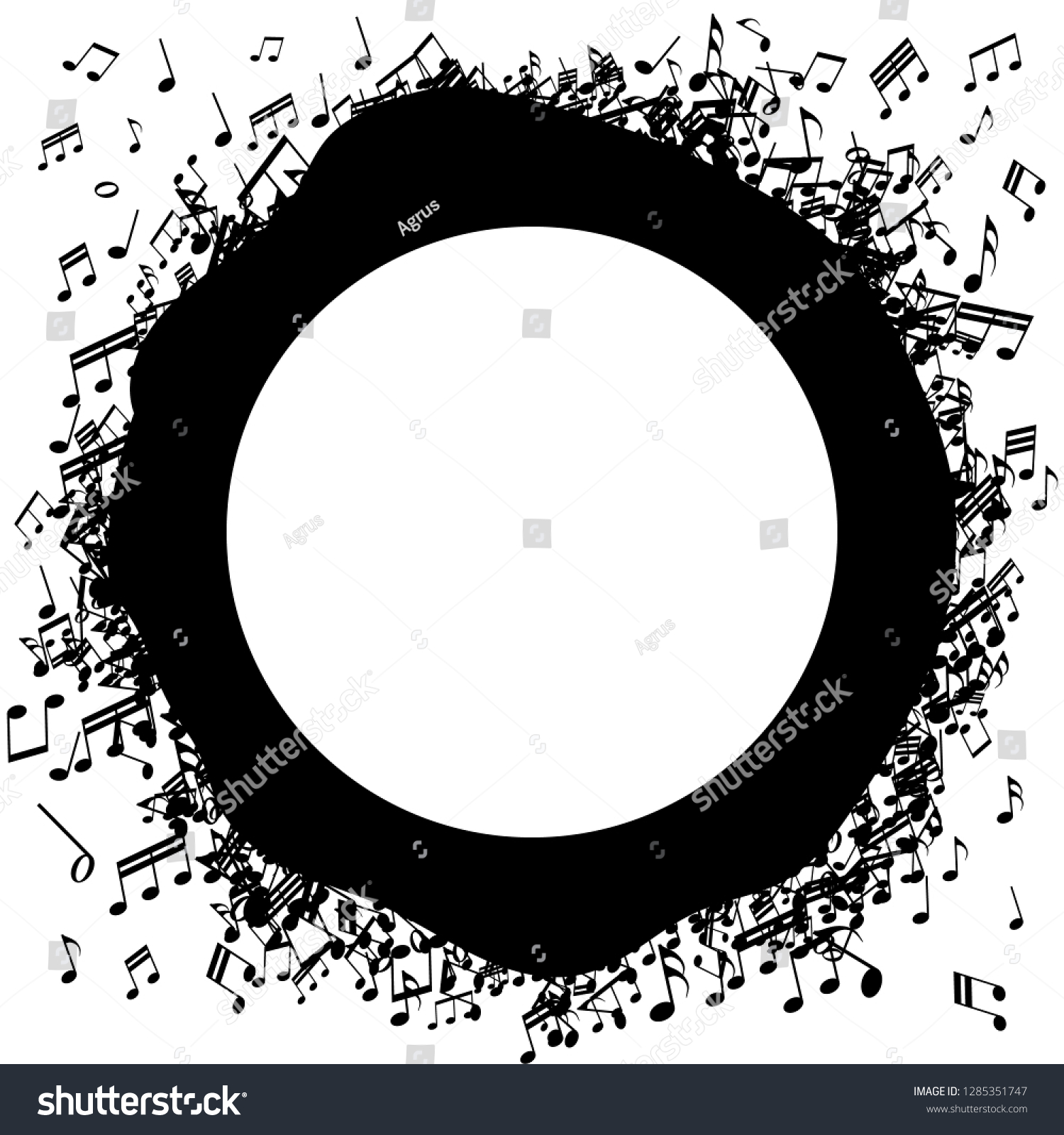 Round Sheet Music Frame Stock Vector (Royalty Free) 1285351747 ...