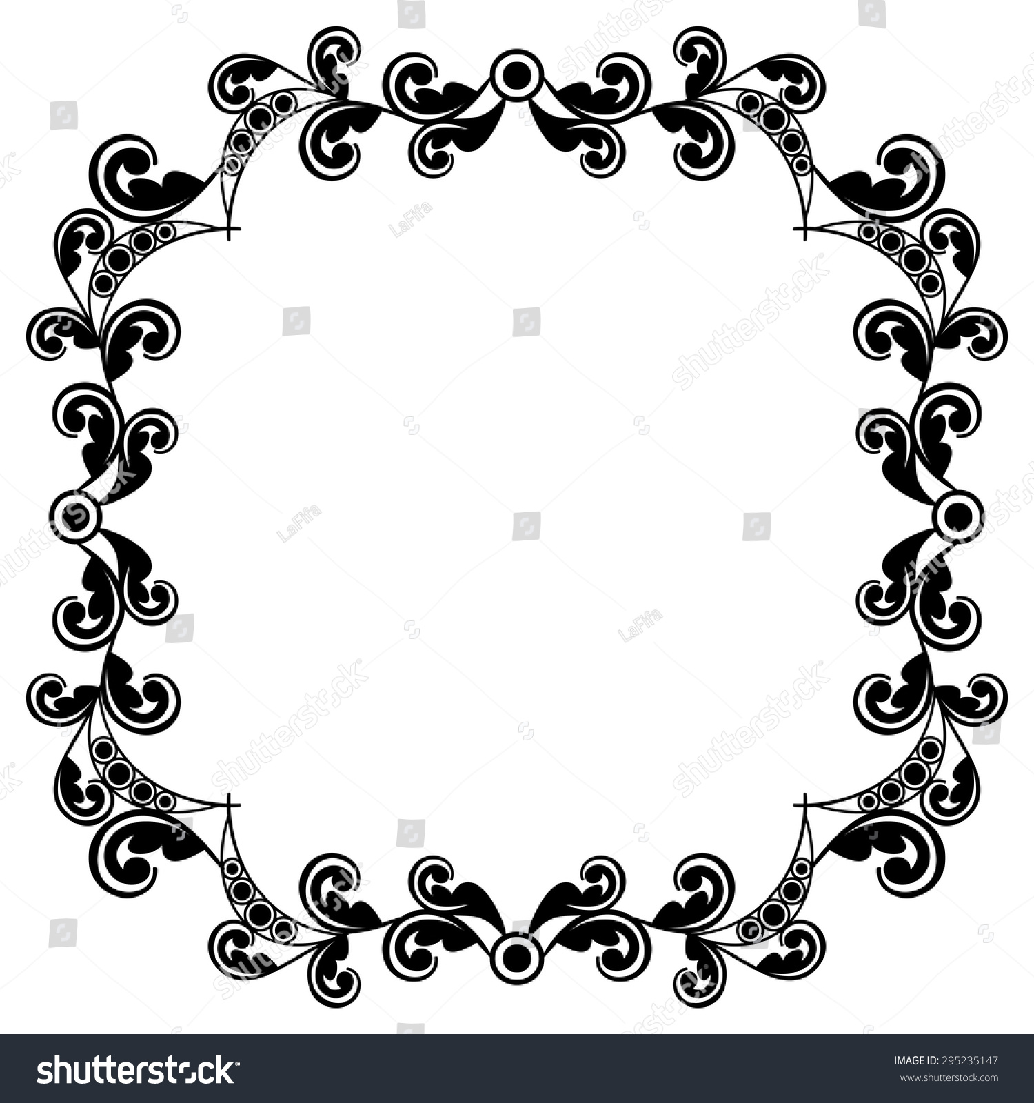 Round Silhouette Frame Floral Elements Stock Vector (Royalty Free ...
