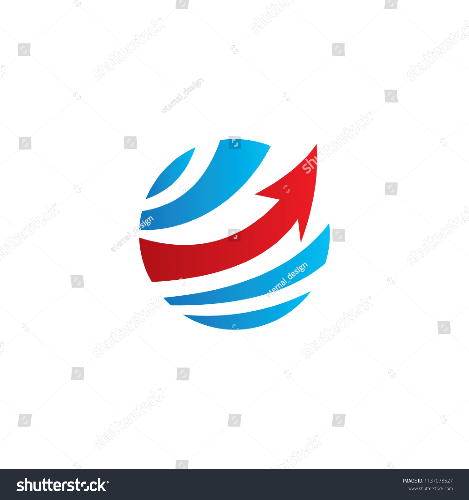Round Stripe Arrow Sphere Logo Stock Vector (Royalty Free) 1137078527 ...
