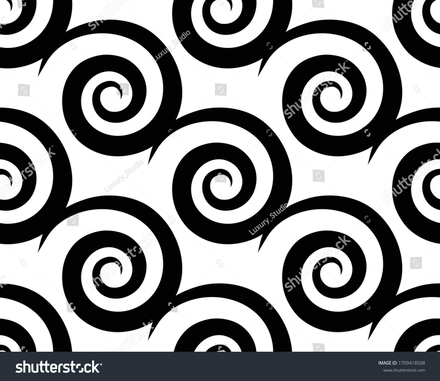 Round Swirl Pattern Vector Seamless Background Stock Vector (Royalty ...