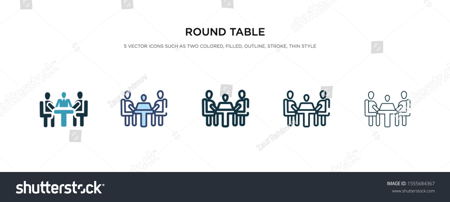 Round Table Icon Different Style Vector Stock Vector (Royalty Free ...