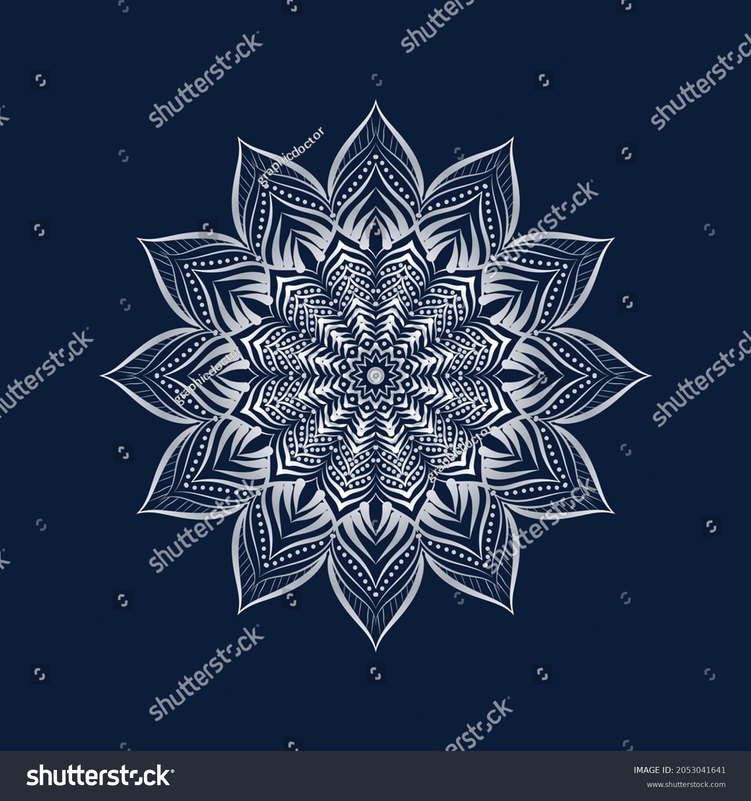 Round Vector Mandala Design Template Stock Vector (Royalty Free) 2053041641