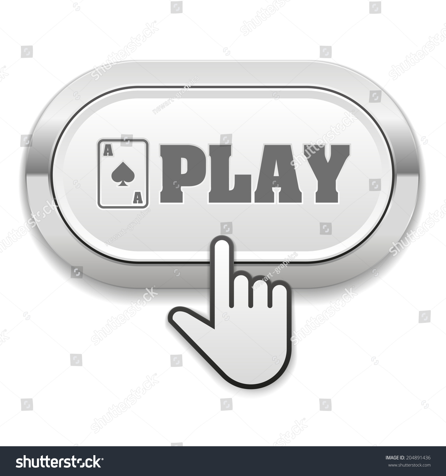 Round White Play Button Cursor On Stock Vector (Royalty Free) 204891436 ...