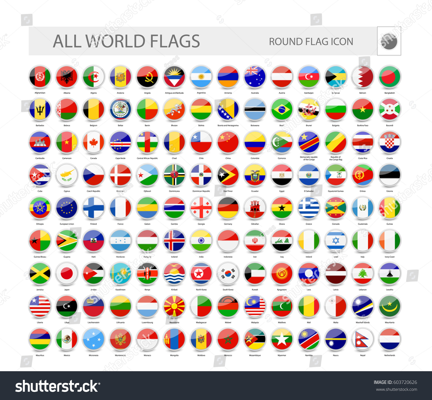 Round World Flags Vector Collection Part 库存矢量图（免版税）603720626 | Shutterstock