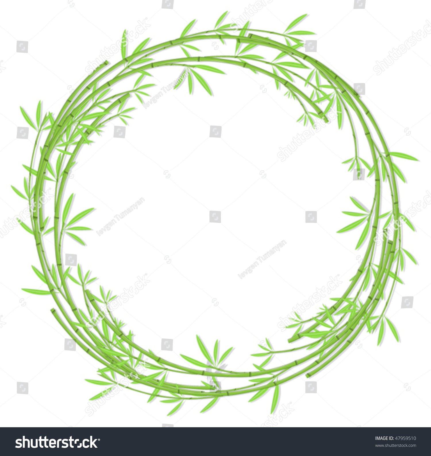 Round Woven Bamboo Frame Stock Vector (Royalty Free) 47959510 ...