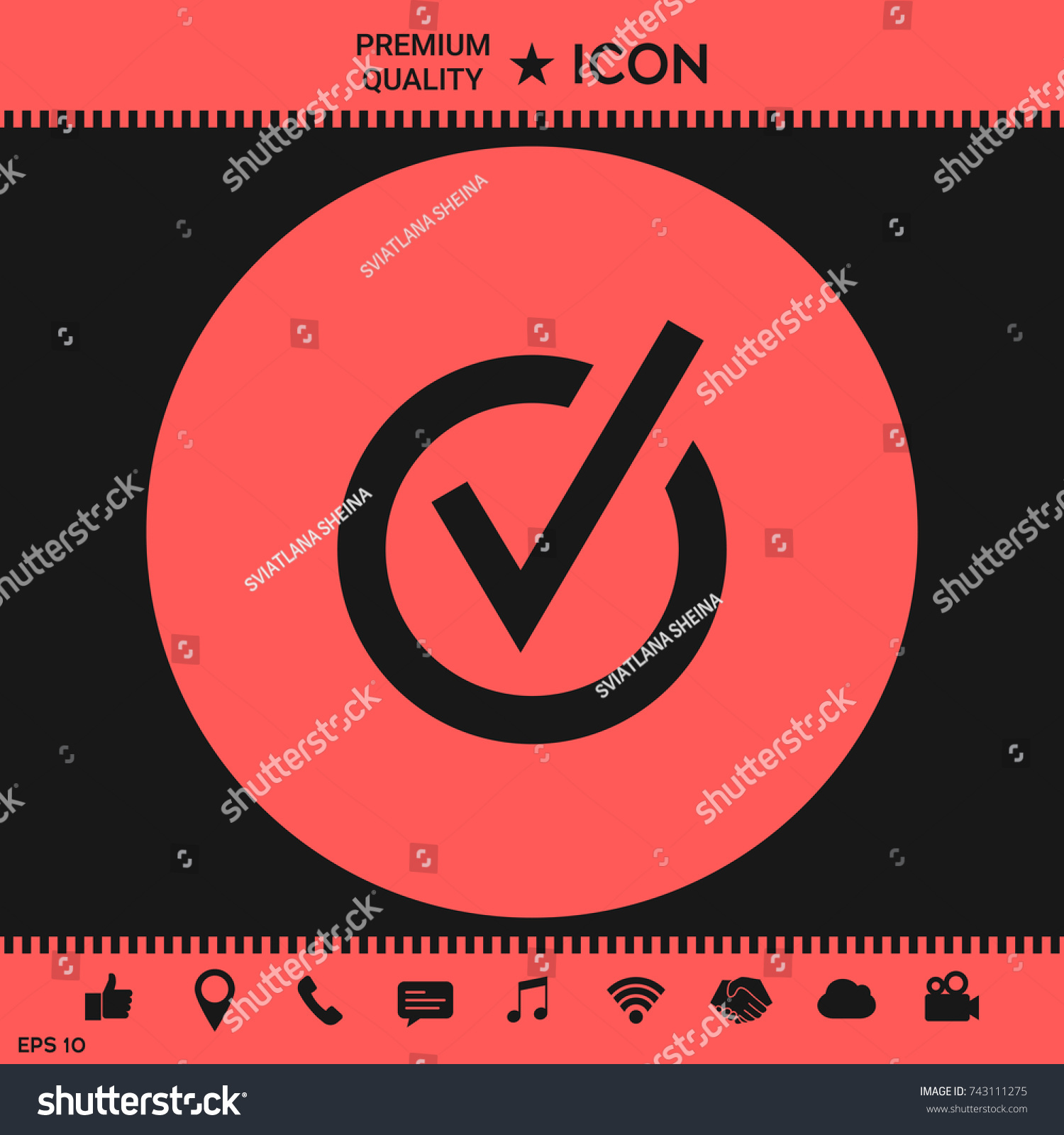 Rounded Check Mark Icon: vector de stock (libre de regalías) 743111275 | Shutterstock