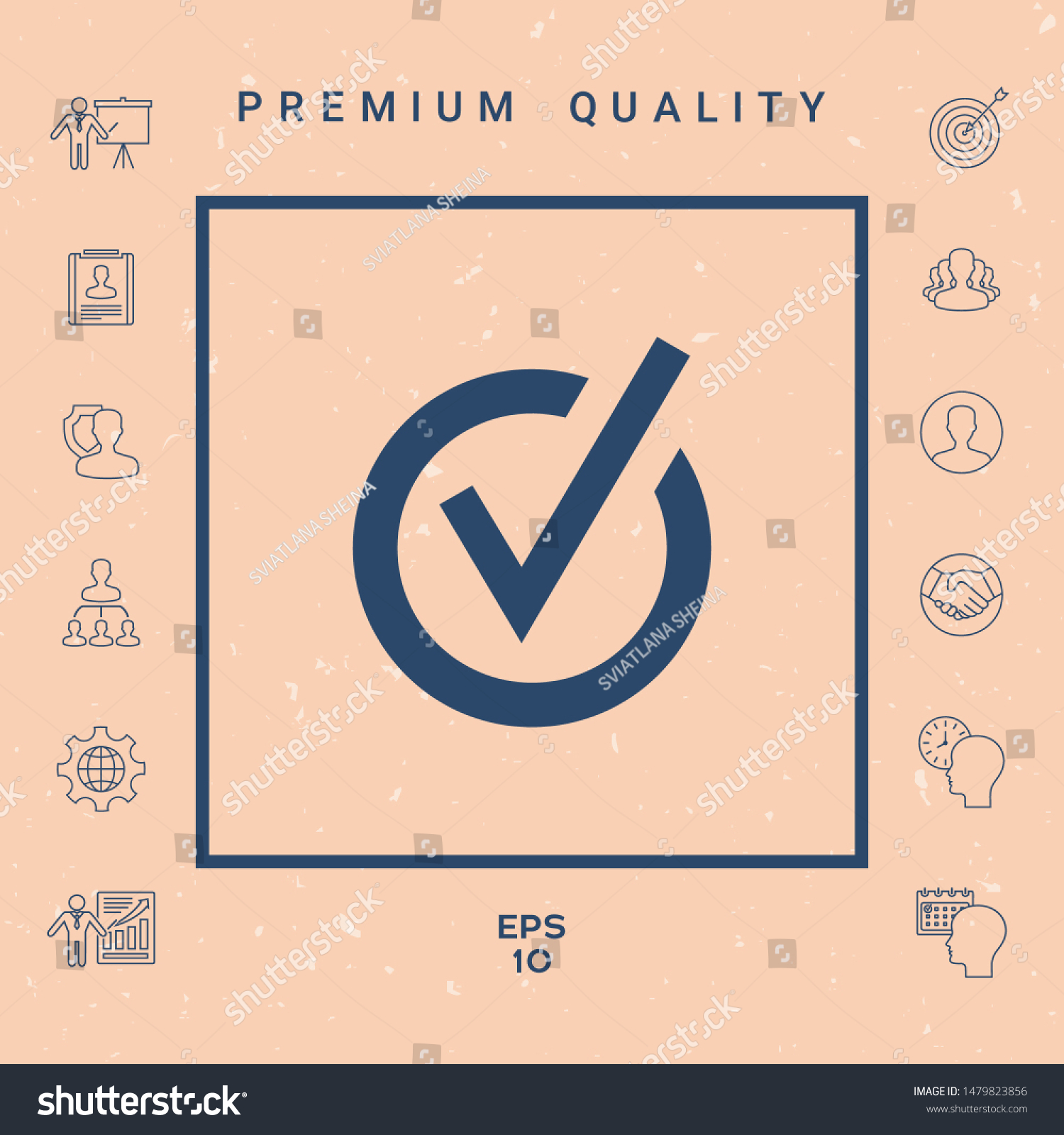 Rounded Check Mark Icon Graphic Elements Stock Vector (Royalty Free ...