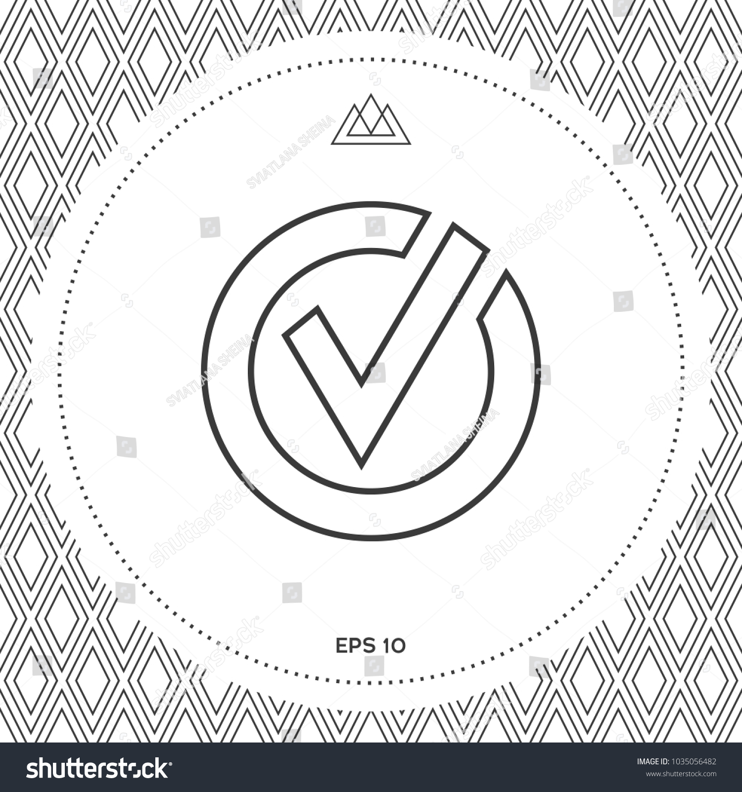 Rounded Check Mark Line Icon Stock Vector (Royalty Free) 1035056482 ...