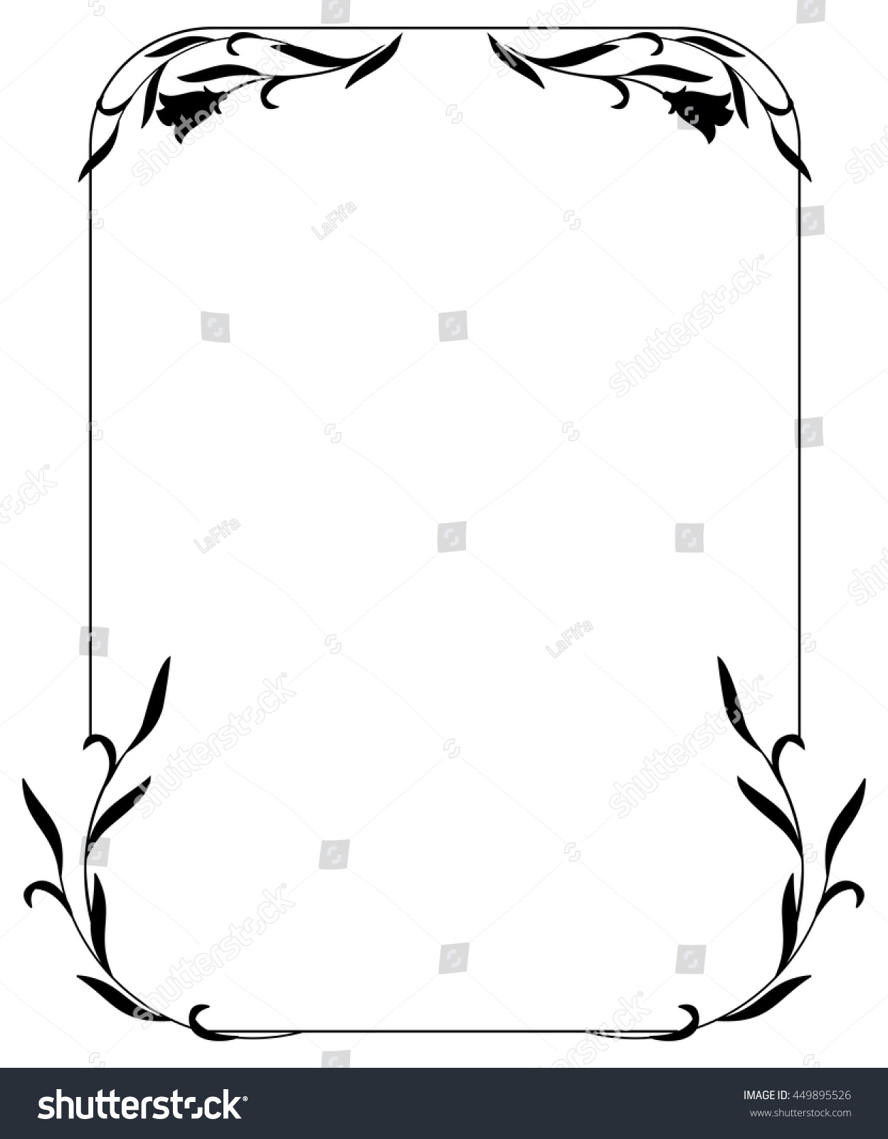 Rounded Corners Vertical Framework Bluebells Design: vector de stock ...