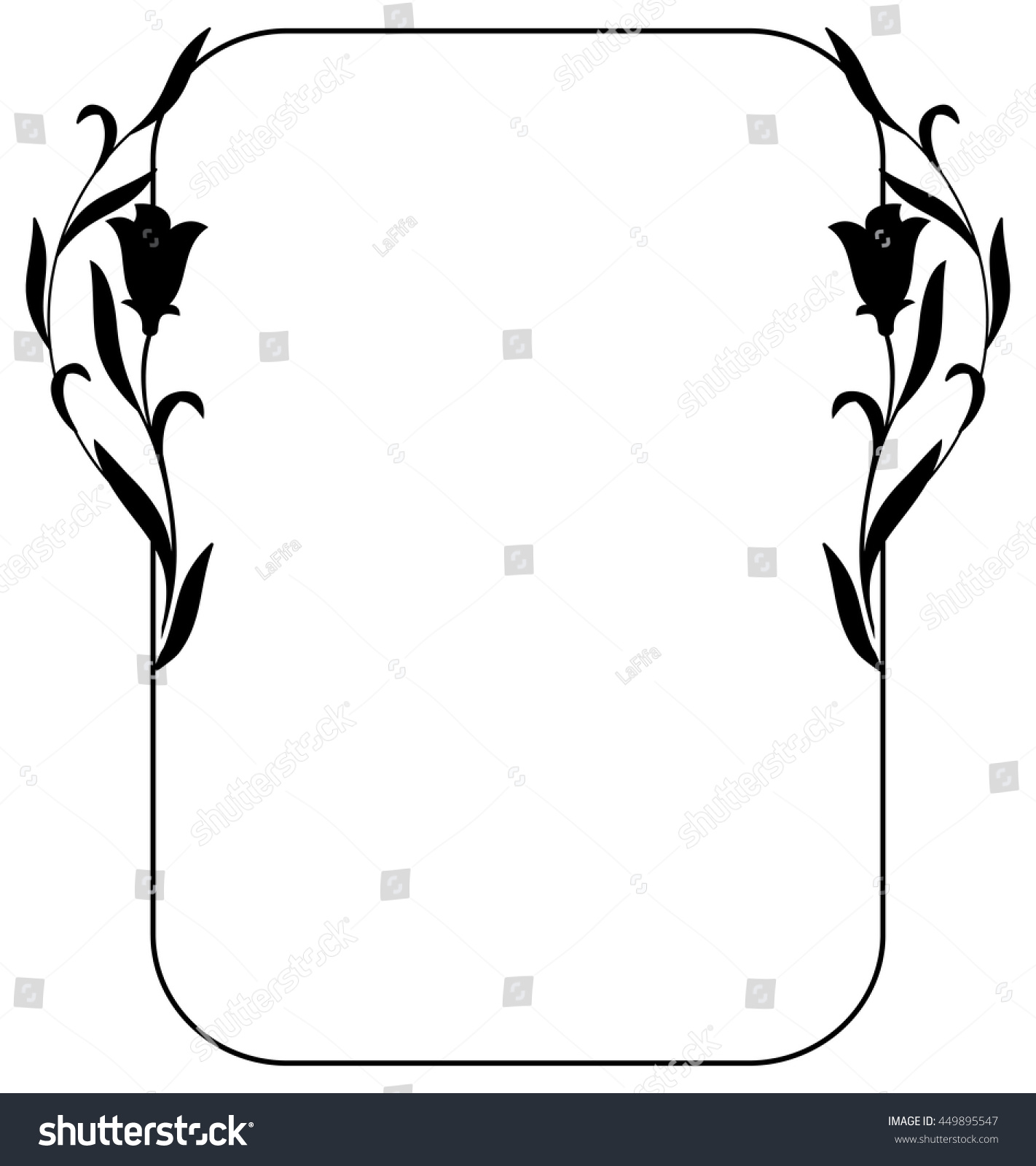 Rounded Corners Vertical Framework Bluebells Design: vector de stock ...
