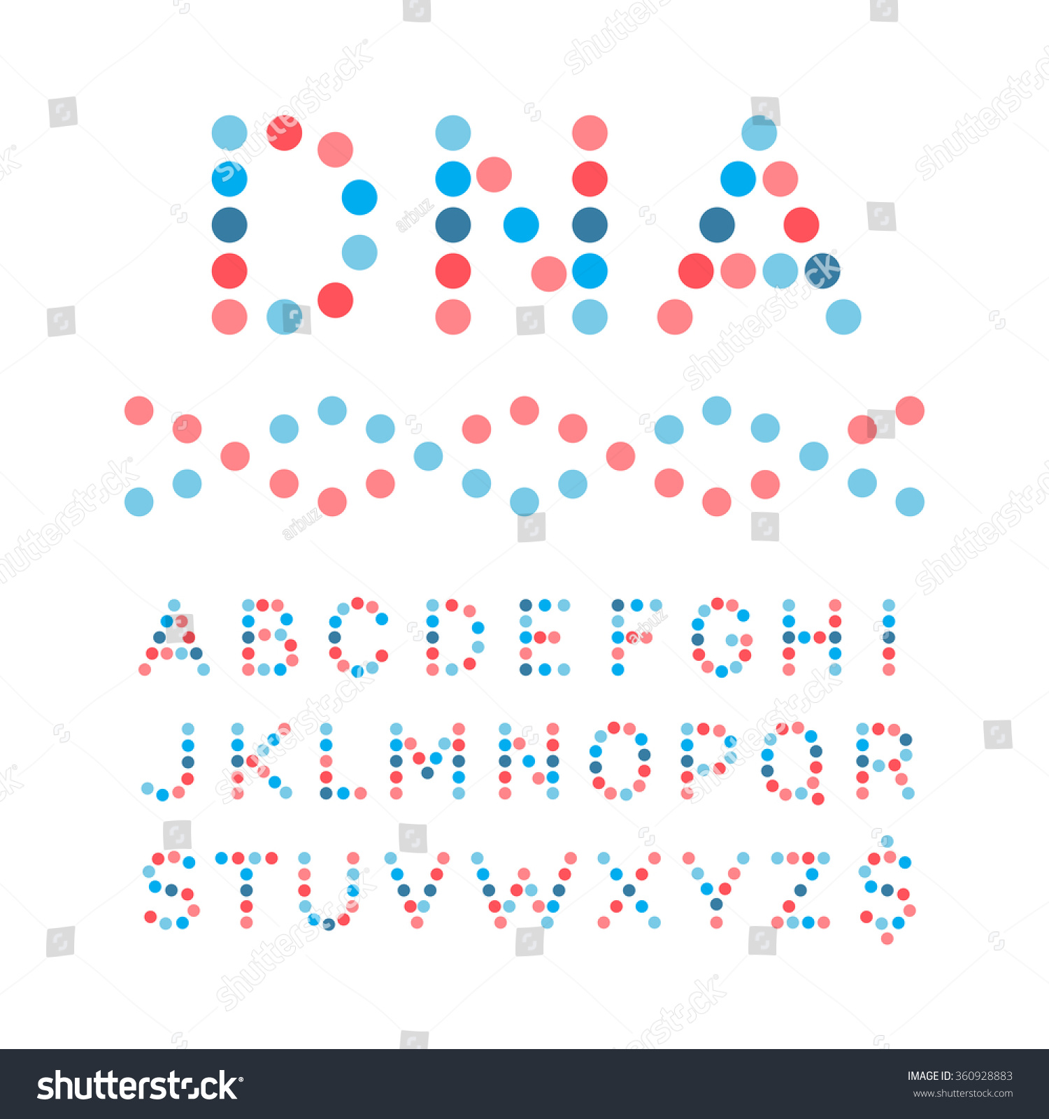 Rounded Font Vector Alphabet Dots Effect Stock Vector (Royalty Free ...