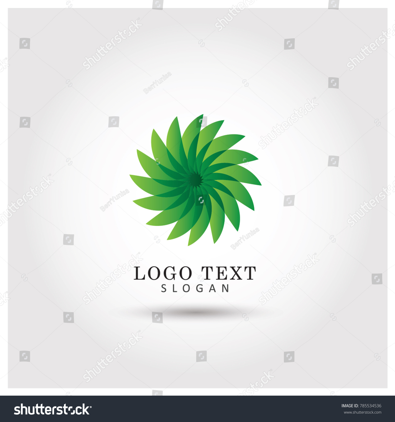 Rounded Leaf Symbol Icon Logo Vector Stock Vector (Royalty Free ...