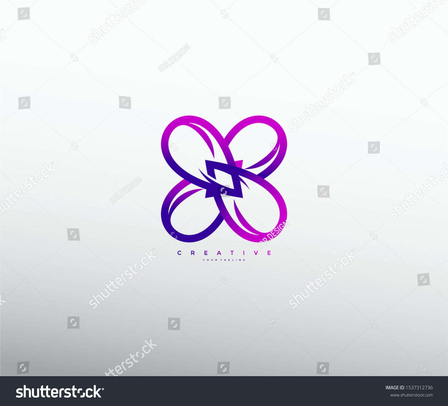 Rounded Linked Flower Monogram Logo Stock Vector (Royalty Free ...