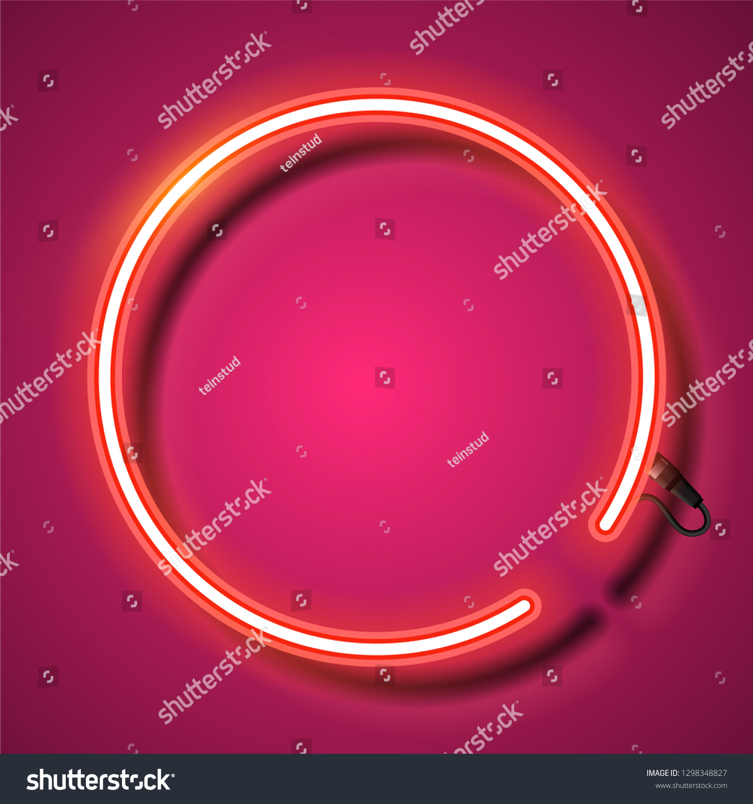 Rounded Neon Frame Stock Vector (Royalty Free) 1298348827 | Shutterstock