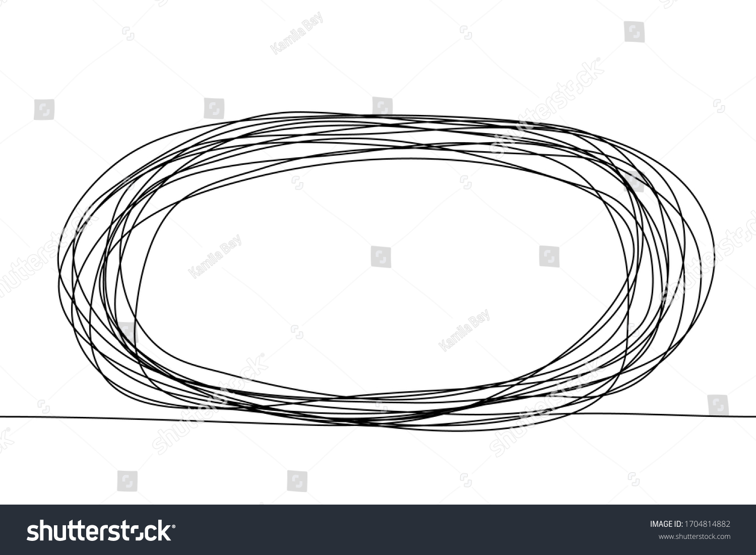Rounded Rectangular Frame One Continuous Line Stock Vector (Royalty ...