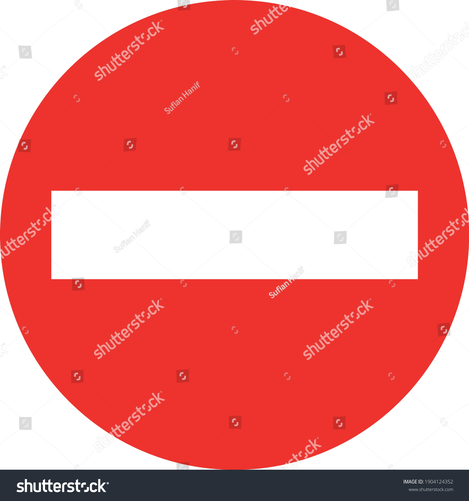 Rounded Red No Entry Sign Eps Stock Vector (Royalty Free) 1904124352 ...