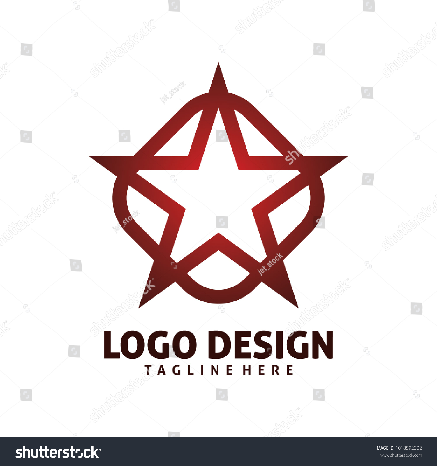 Rounded Star Logo Design Stock Vector (Royalty Free) 1018592302 ...