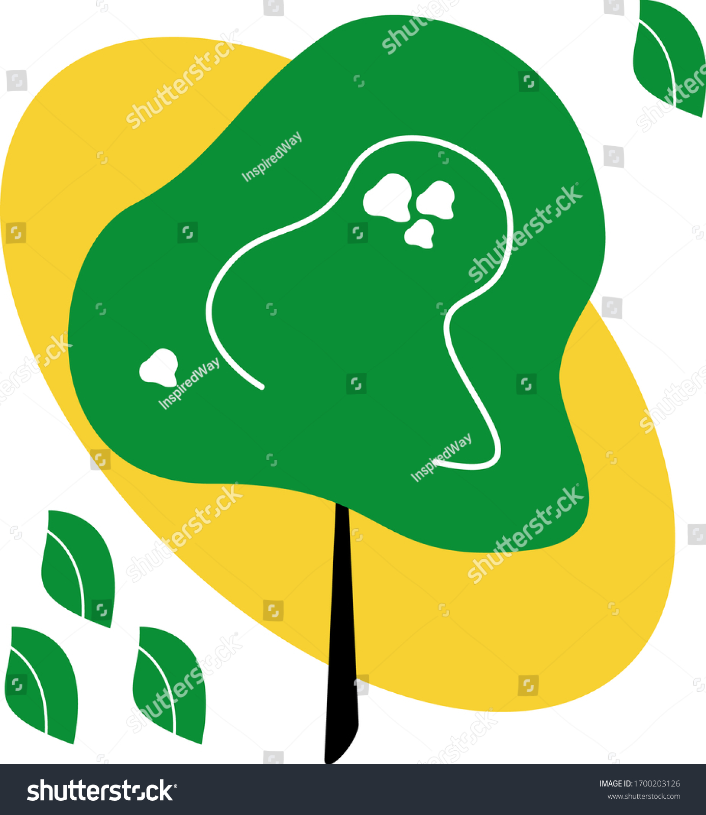 Rounded Tree Illustration Leaves Stock Vector (Royalty Free) 1700203126 ...
