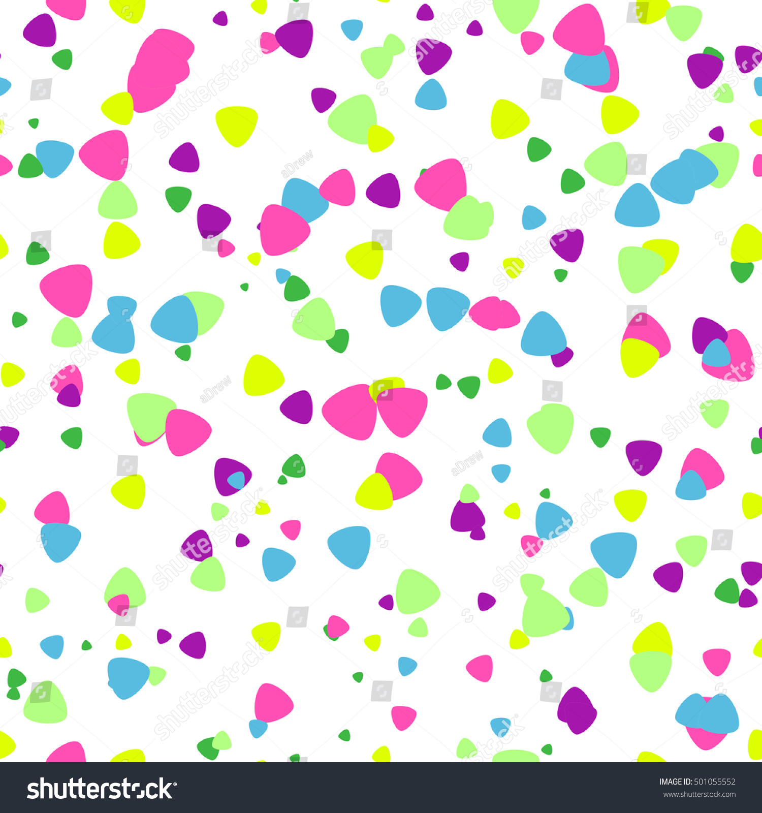 Rounded Triangle Colored Chaotic Seamless Pattern Stock Vector (Royalty ...