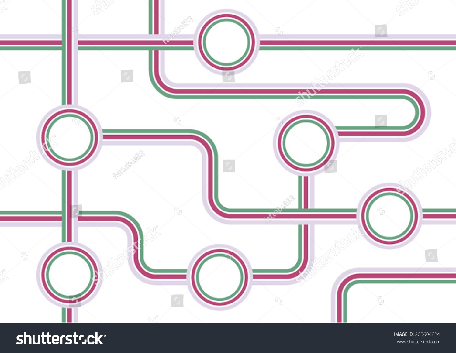 Route Map Stock Vector (Royalty Free) 205604824