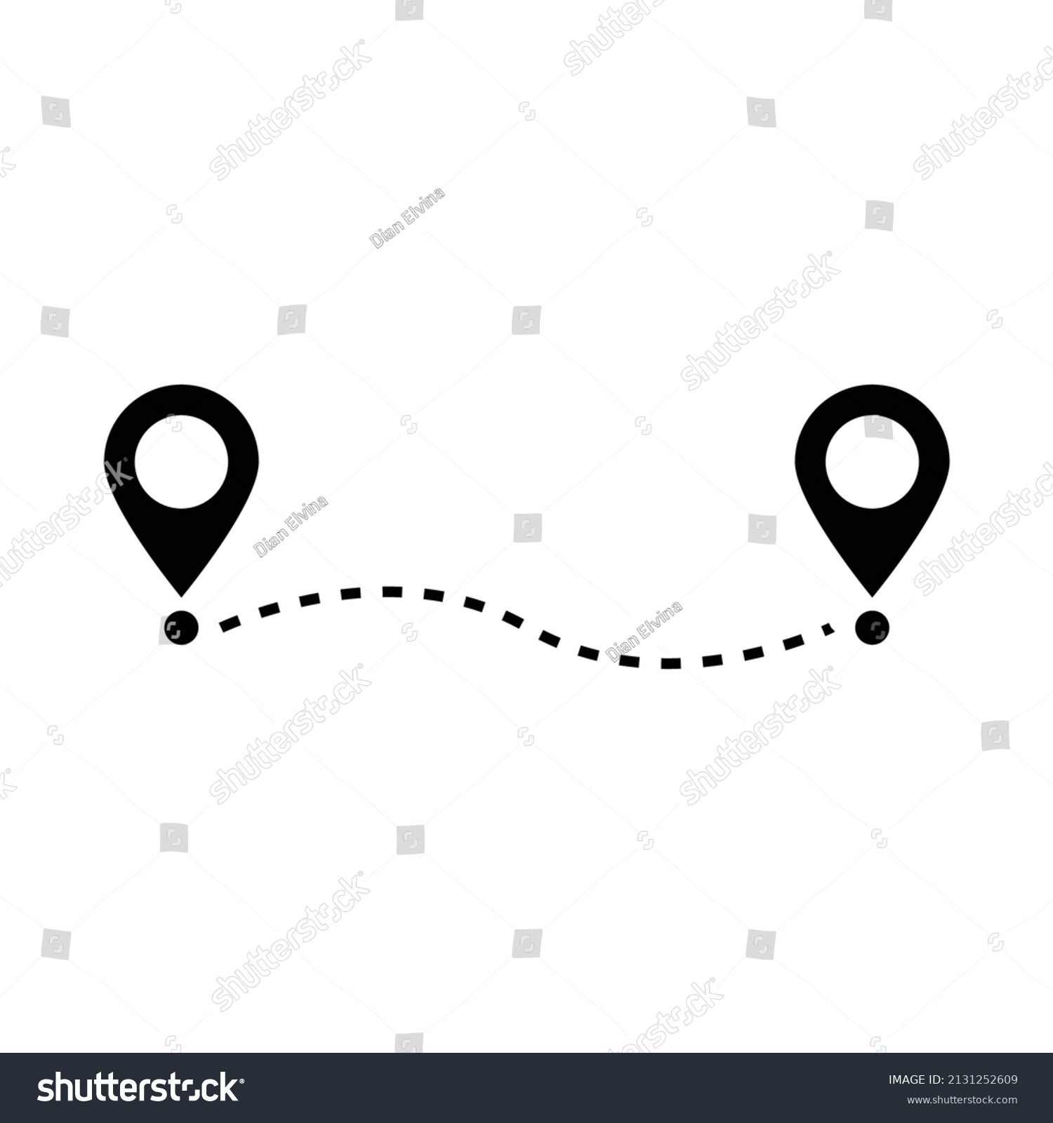 Route Pin Location Icon Vector Stock Vector (Royalty Free) 2131252609 ...