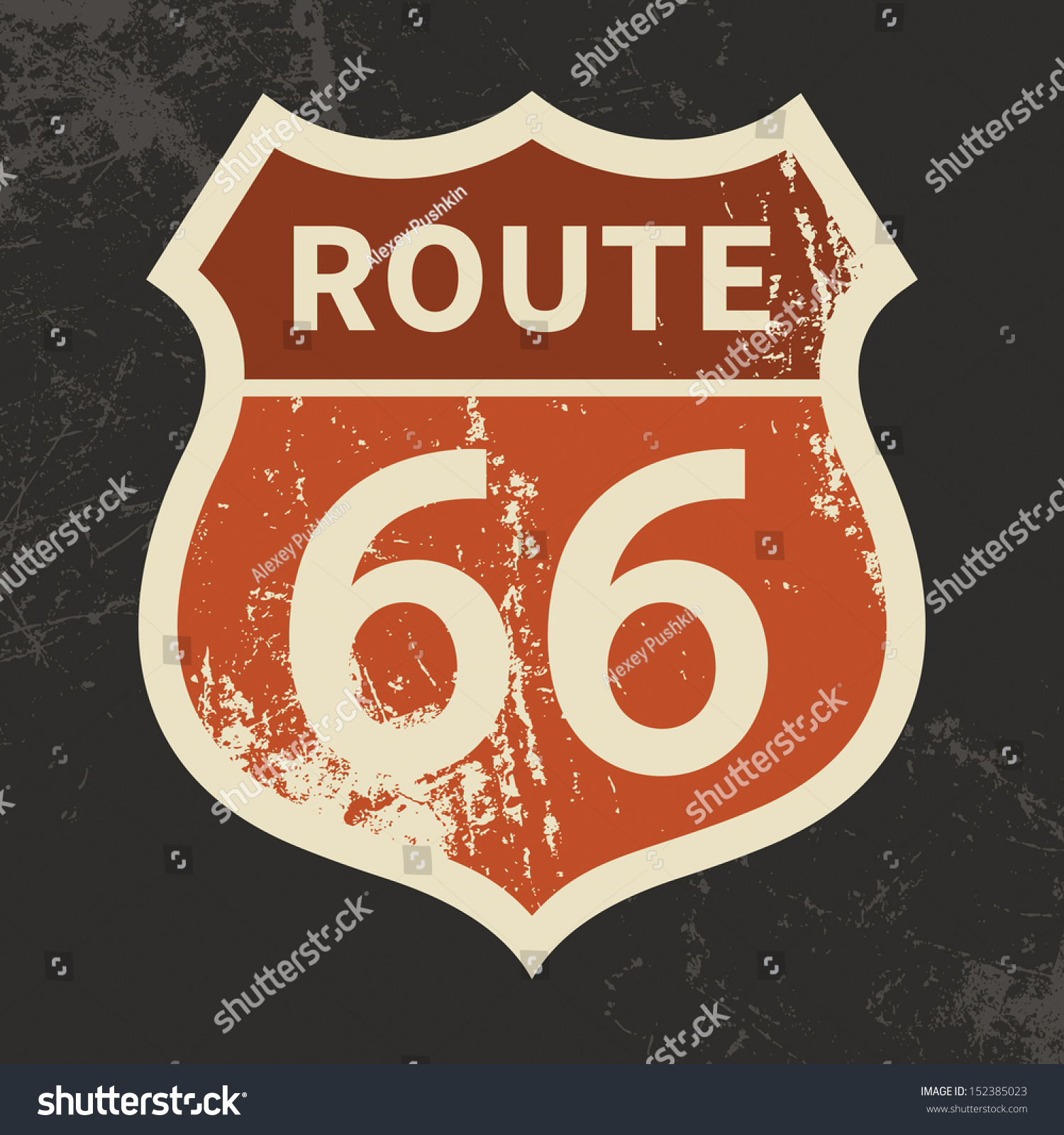 Route 66 Sign Vector Illustration Stock Vector (Royalty Free) 152385023