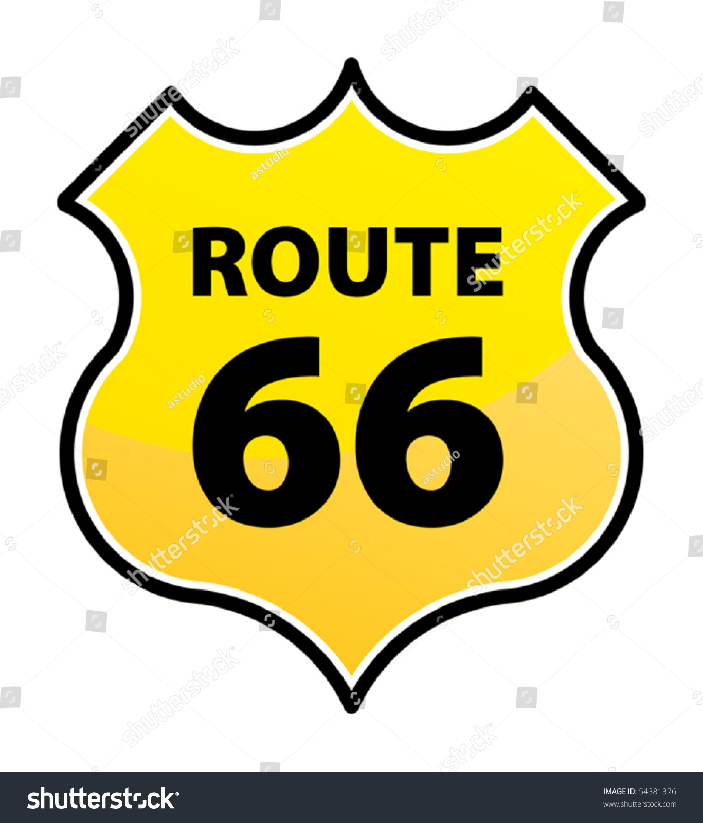 Route 66 Sign Vector Illustration Stock Vector (Royalty Free) 54381376