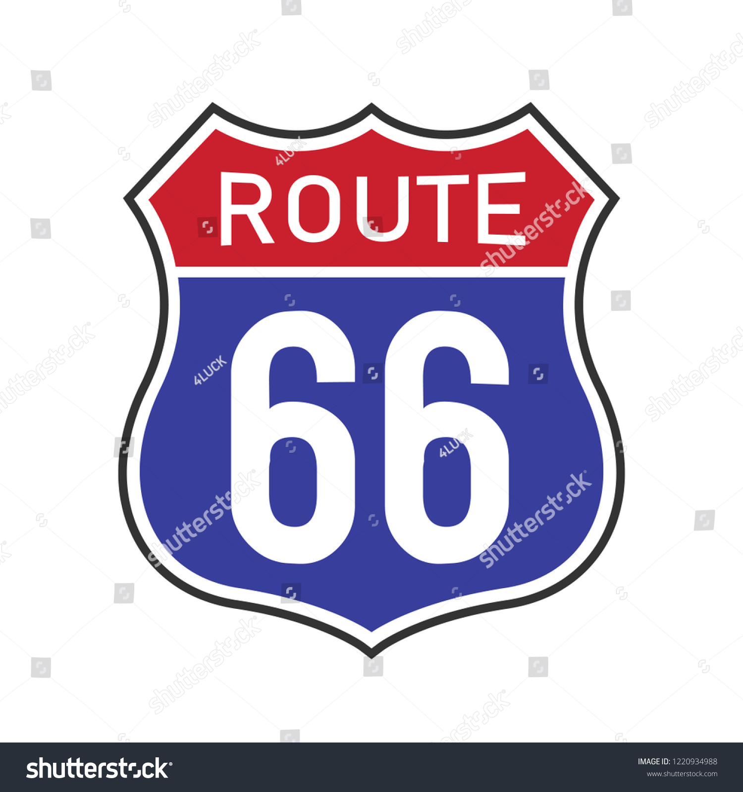 Route 66 Sign Vector Image 스톡 벡터(로열티 프리) 1220934988 | Shutterstock