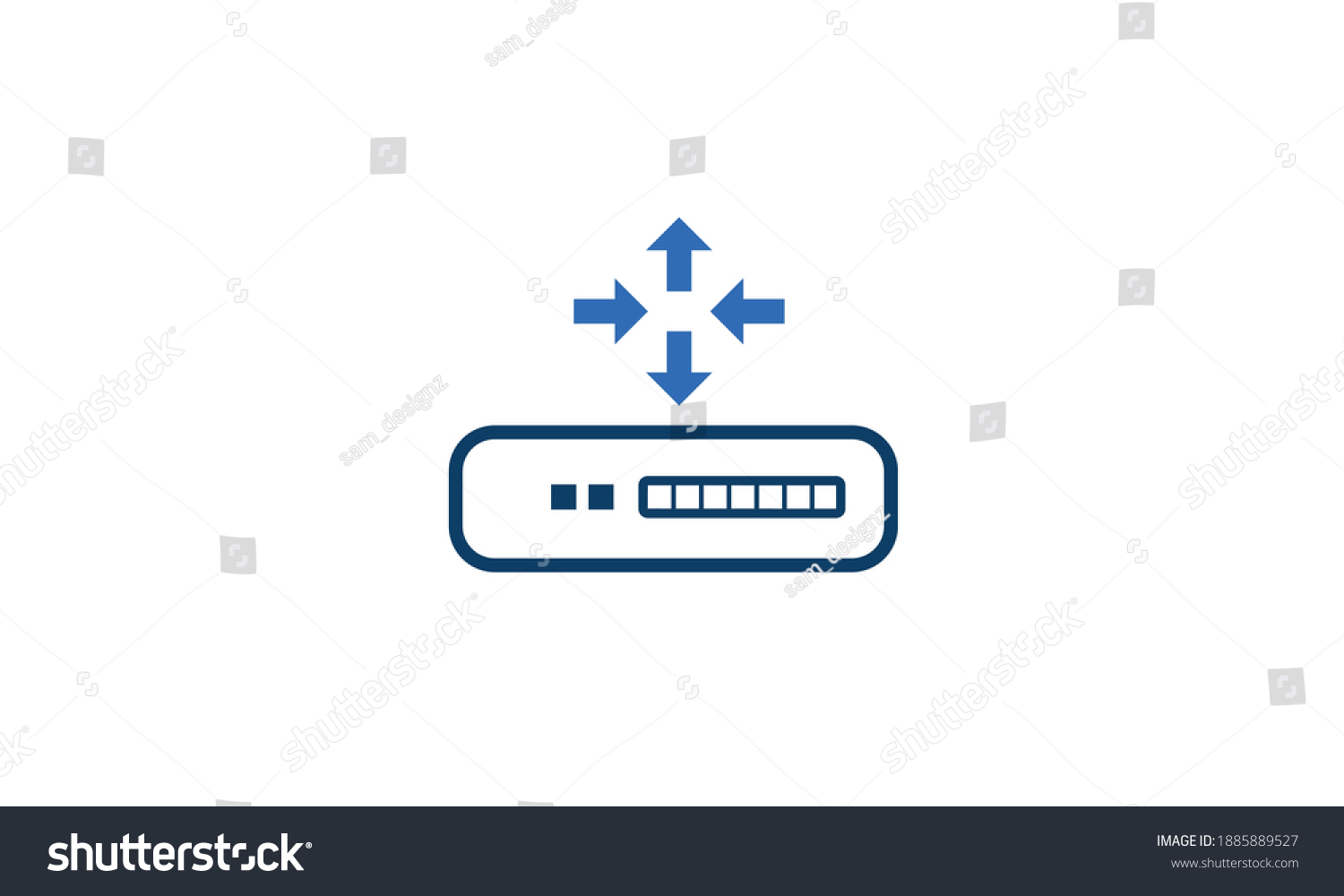 Router Monogram Icon Logo Vector Illustration Stock Vector (Royalty ...