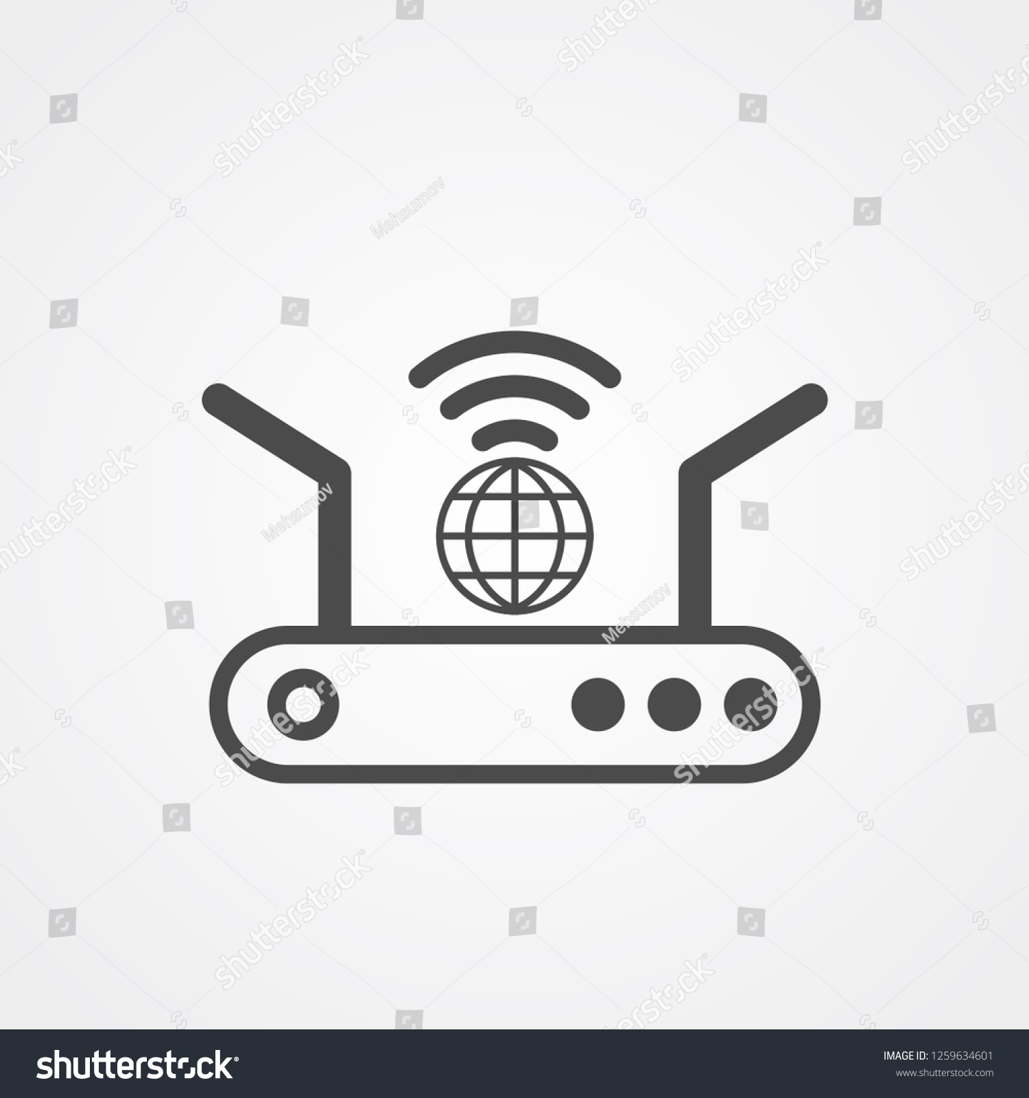 Router Vector Icon Sign Symbol Stock Vector (Royalty Free) 1259634601 ...