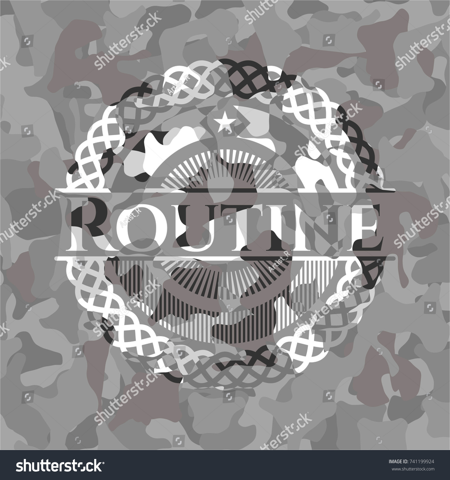 Routine On Grey Camouflaged Texture Stock Vector (Royalty Free ...