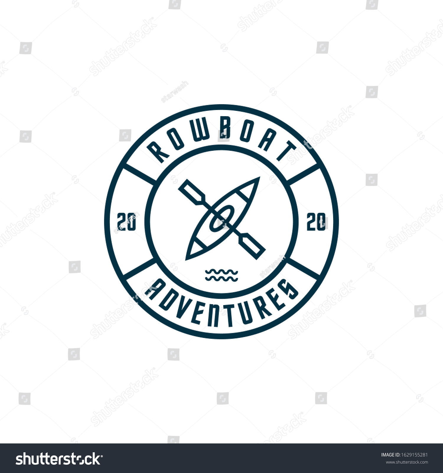 Rowboat Emblem Logo Premium Vector Stock Vector (Royalty Free) 1629155281