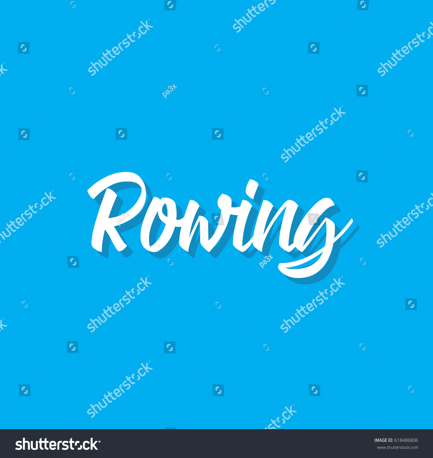 Rowing Text Design Vector Calligraphy Typography: vector de stock ...
