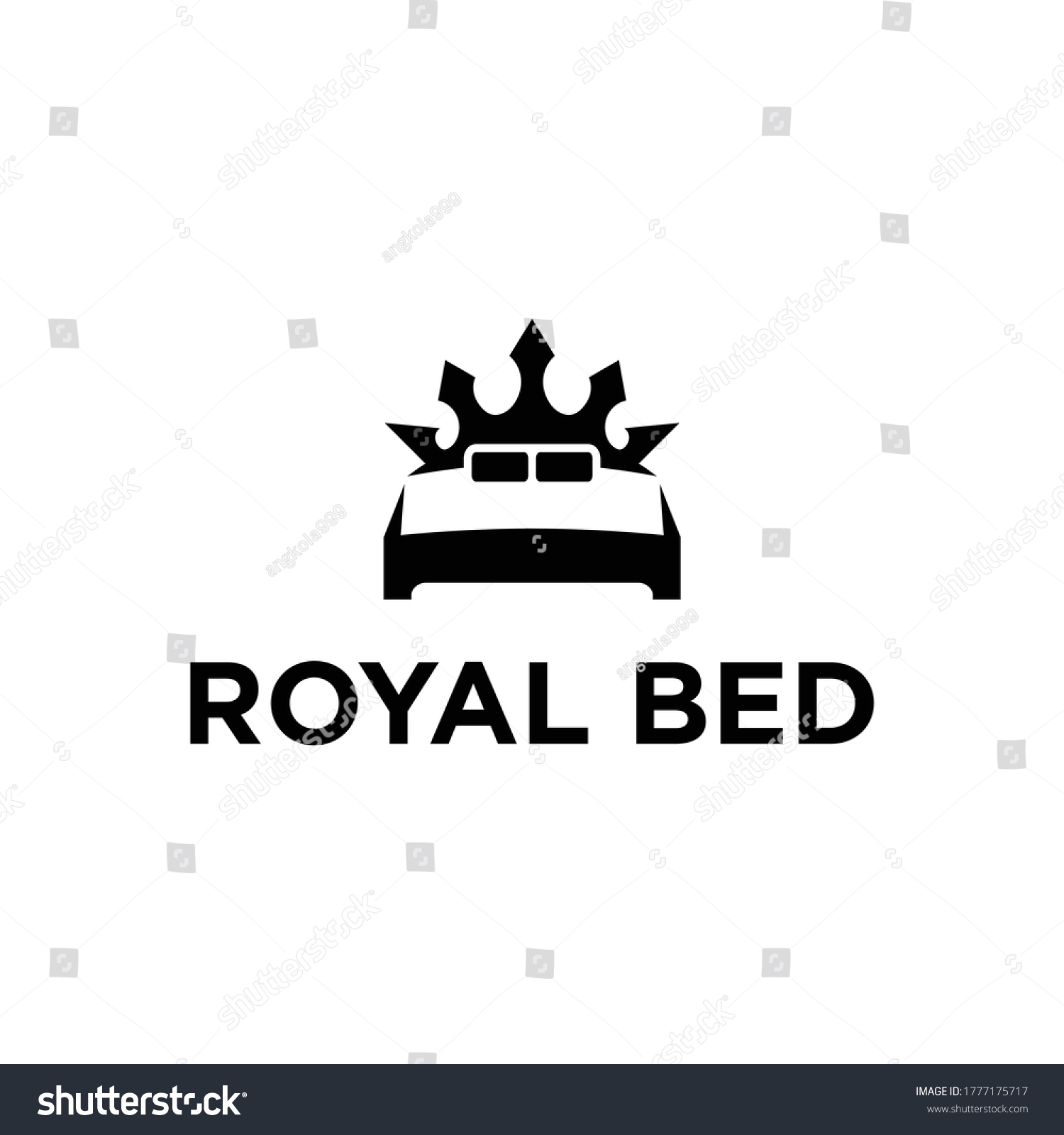Royal Bed Logo Design Template Stock Vector (Royalty Free) 1777175717 ...