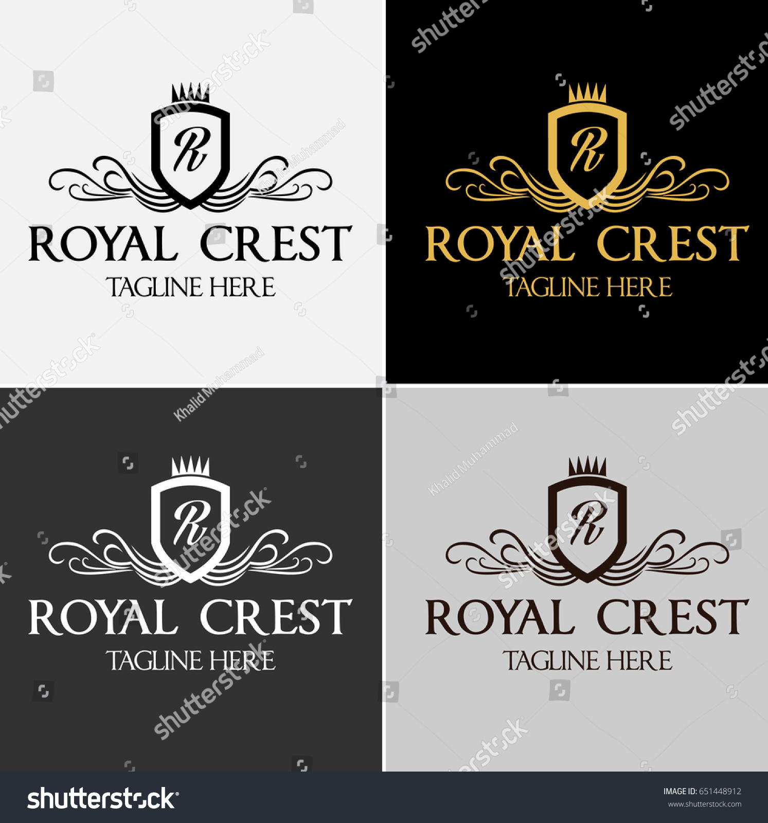 Royal Crest Logo Template: vector de stock (libre de regalías ...
