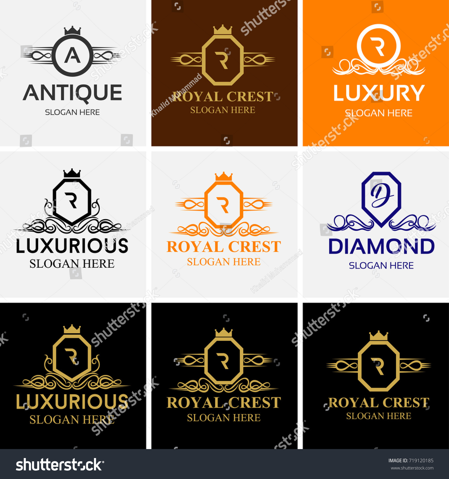 Royal Crest Logo Template Stock Vector (Royalty Free) 719120185 ...
