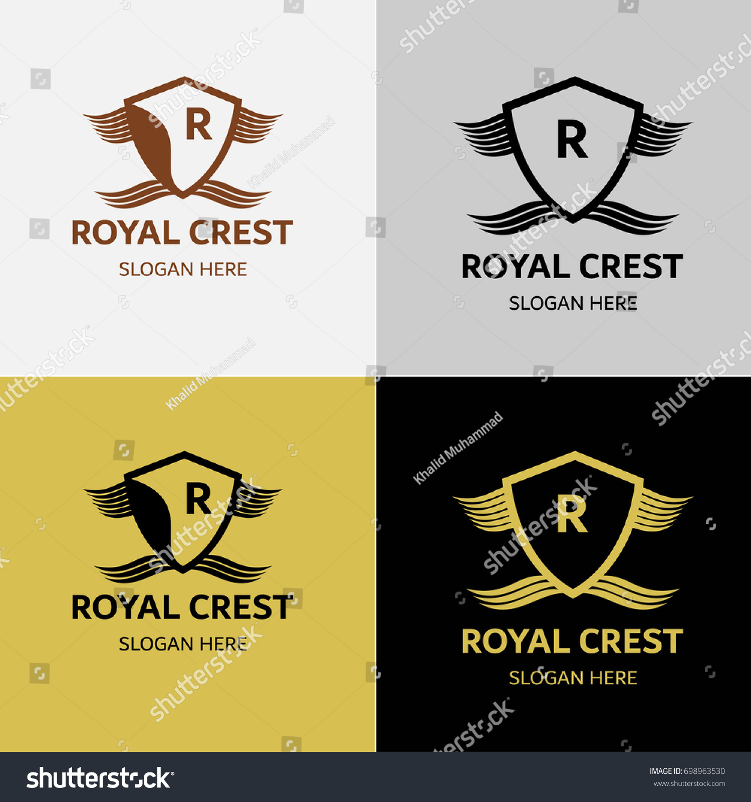 Royal Crest Vector Logo Design Symbol Stock Vector (Royalty Free) 698963530