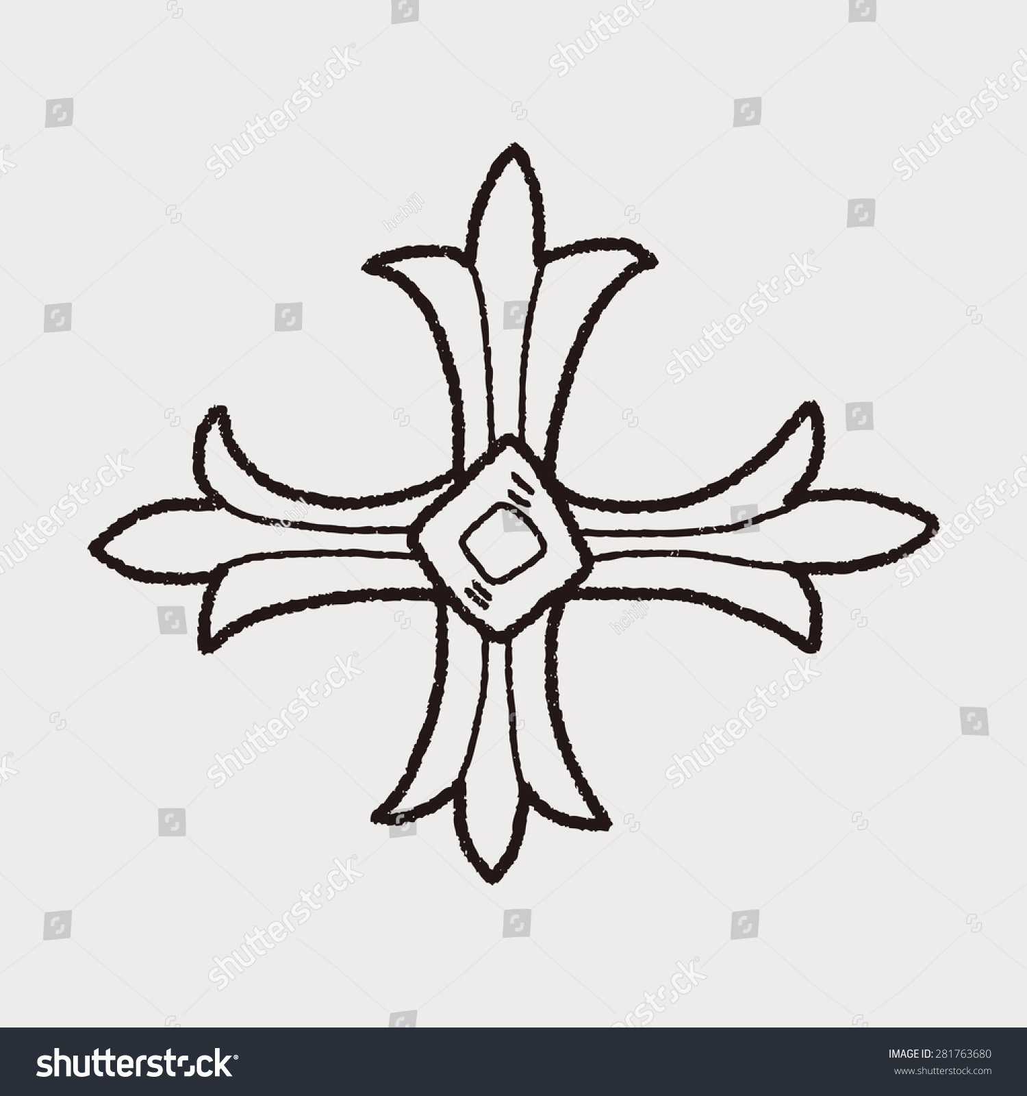 Royal Cross Doodle Stock Vector (Royalty Free) 281763680 | Shutterstock